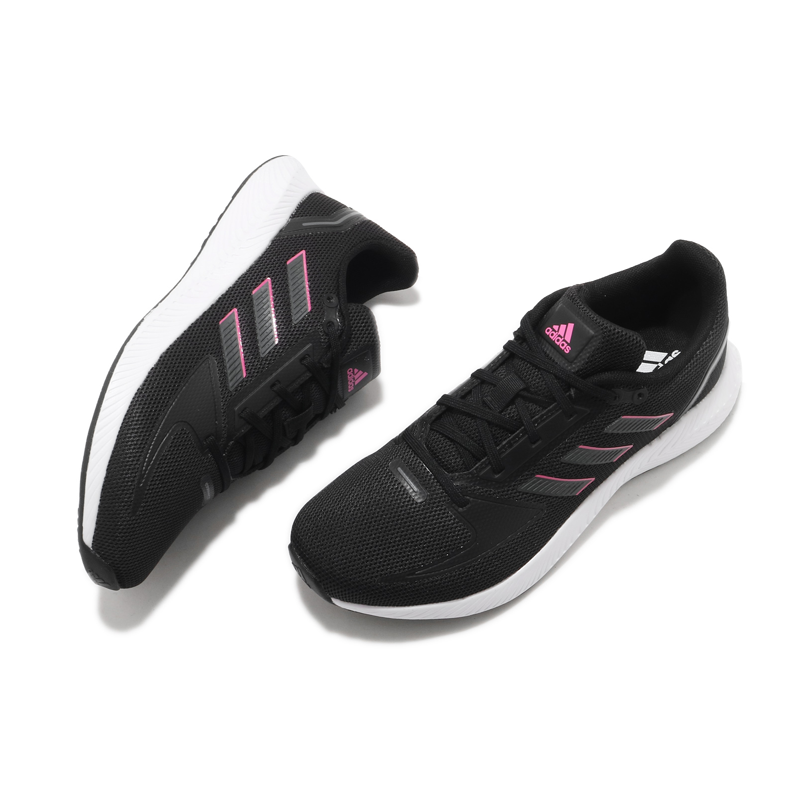 adidas 慢跑鞋 Runfalcon 2 運動 女鞋 愛迪達 輕量 透氣 舒適 避震 路跑 黑 白 FY9624 FY9624推薦 ...